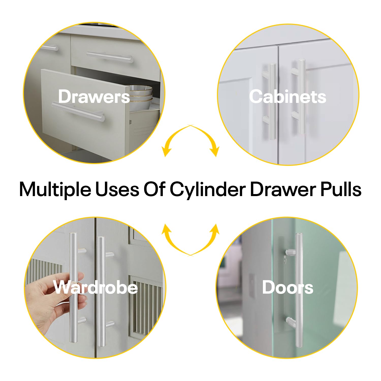 Snapklik.com : FIGO HOME Kitchen Cabinet Handles - 10 Pack Stainless ...