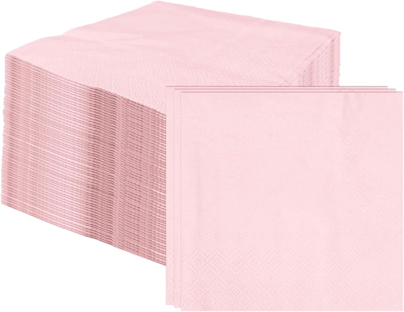 Amazon.com | 50 Pieces 2-ply Light Pink Napkin Disposable Cocktail ...