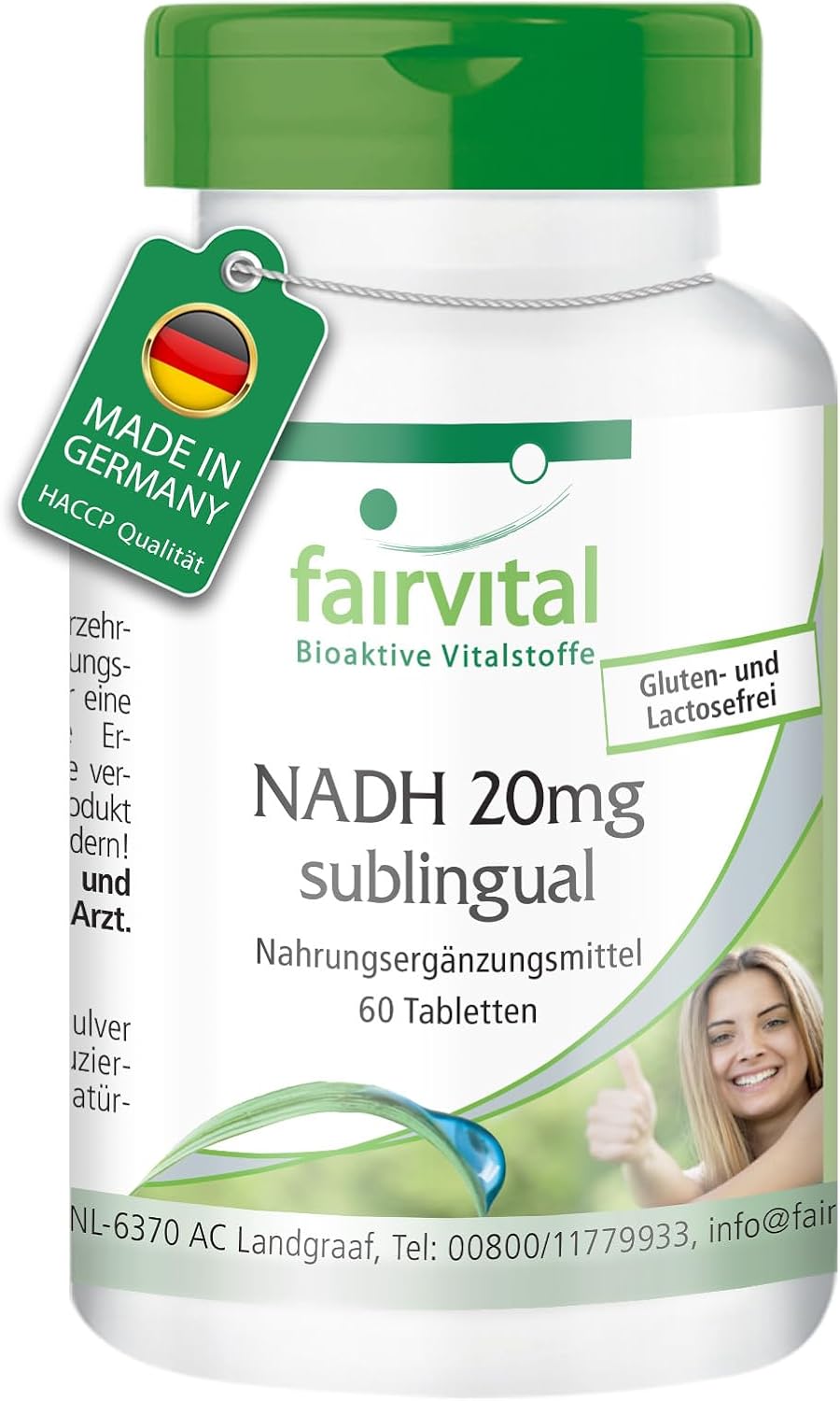 Fairvital | NADH 20mg sublingual - Vegan - 60 Tablets : Amazon.co.uk ...