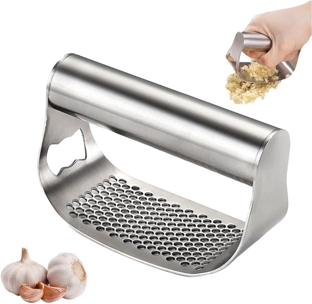 Amazon.com: Zenturie Garlic Press Rocker Stainless Steel Garlic Crusher ...
