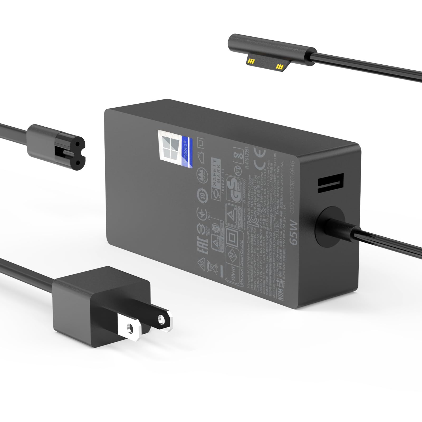 Amazon.com: 65W Surface pro Charger for Microsoft Surface Pro 9 8 7+ 7 ...