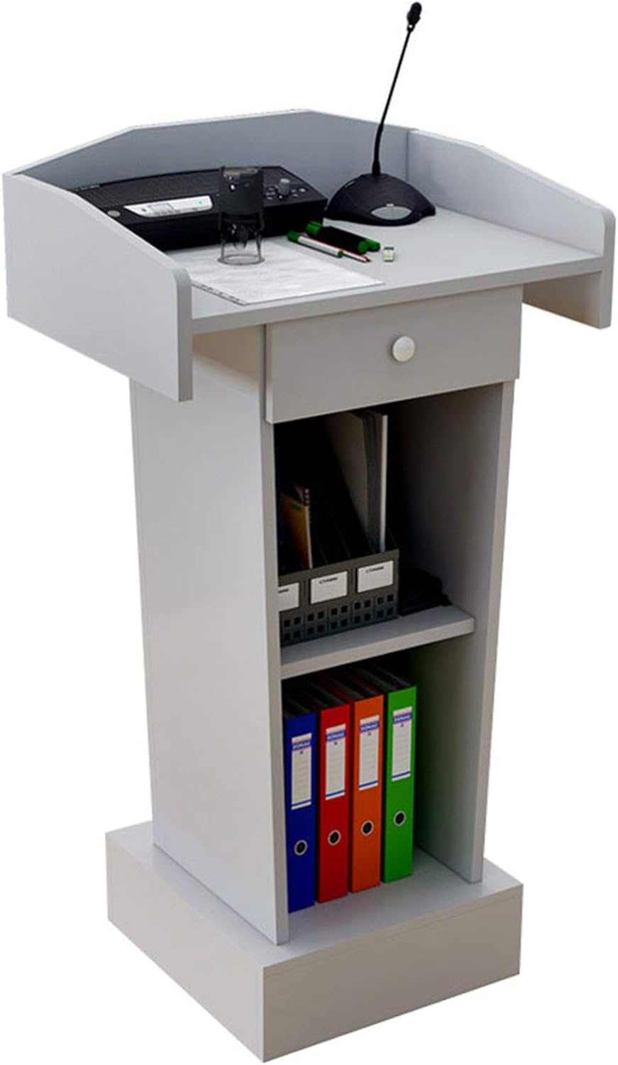 Podium Presentation Lectern Stand, Standing Movable Lecture Podium ...