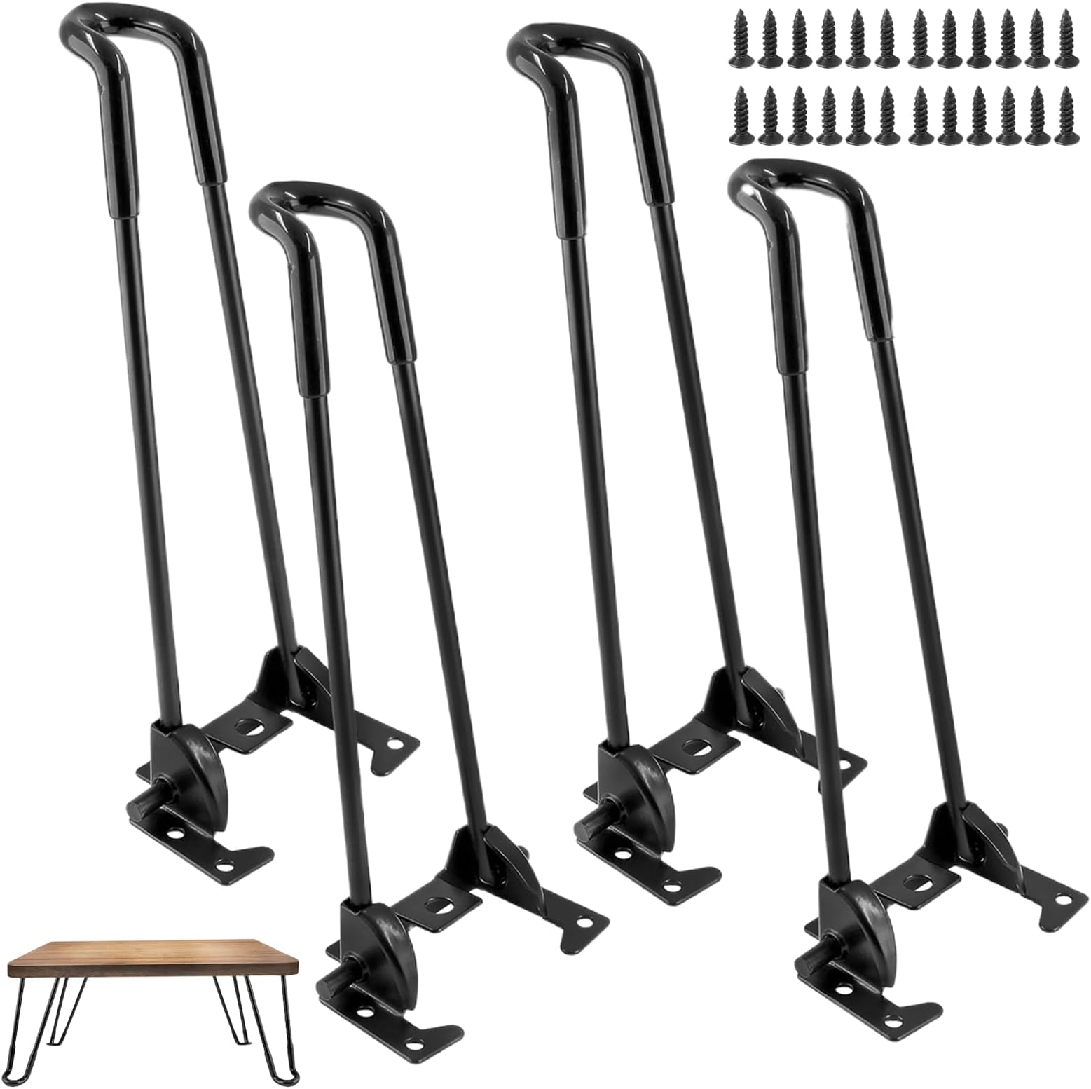 Amazon.com: 4Pcs Foldable Hairpin Legs, 10 inch Folding Metal Black ...
