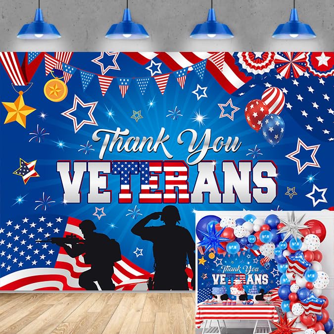 Snapklik.com : Veterans Day Banner Backdrop 7x5FT Veterans Day ...