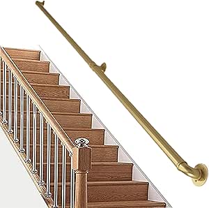 Amazon.com: Luyckfrazy Gold Stairs Banister Handrail - Complete Kit ...