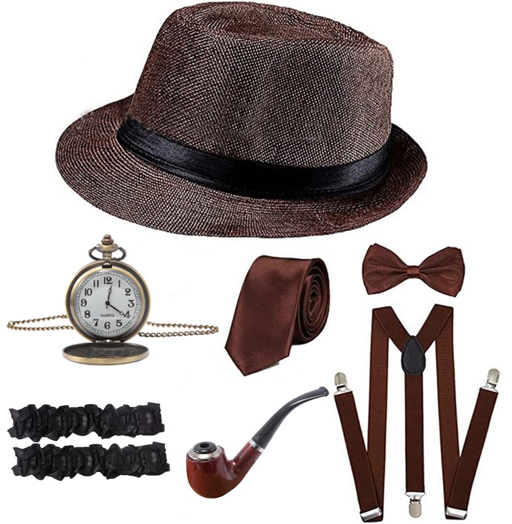 RAINDEWLL 1920s Accessories for Men 20s Gatsby Gangster Costume ...