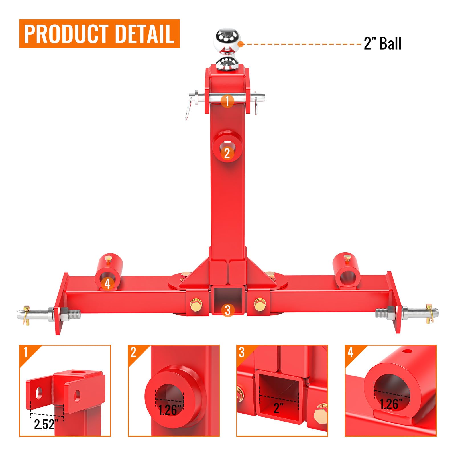 Snapklik.com : Sulythw 3 Point Hitch Attachment, 3pt Quick Trailer ...