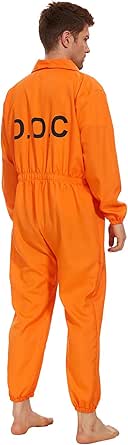 Amazon.com: Vohawsa Adults Funny Prisoner Costume Women Mens Orange No ...