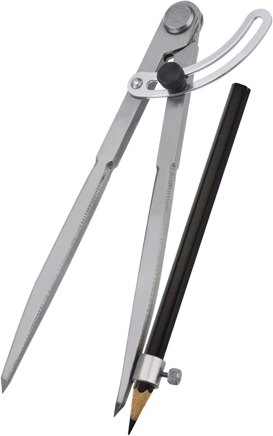 OFKPO 7.9 Inches Large Pencil Marking Compass for Mechanical scribing ...