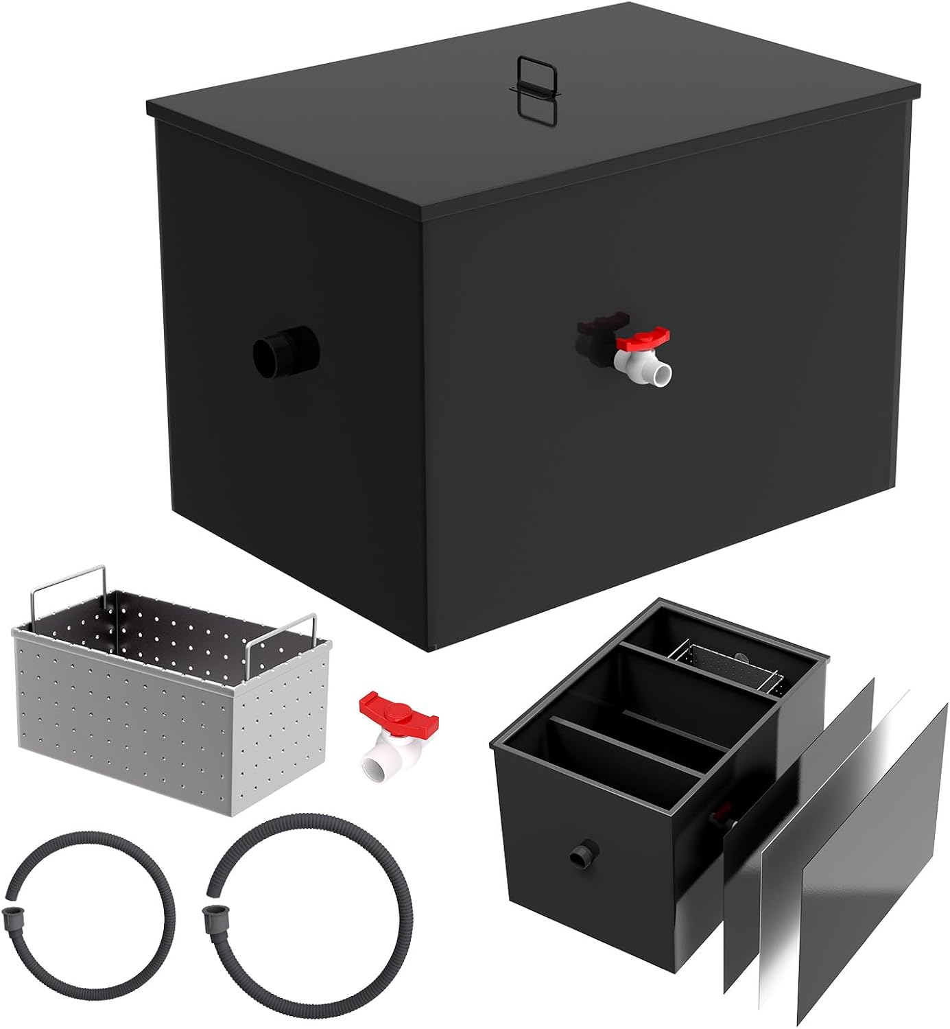 Amazon.com: 30 LB Commercial Grease Trap, Grease Interceptor with 11.32 ...