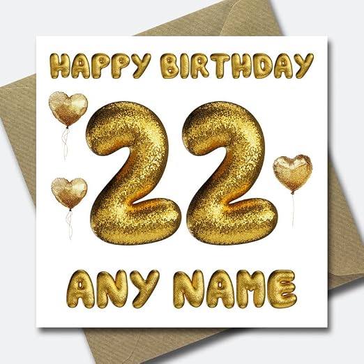 Personalised 22nd Birthday Card - Happy 22nd Birthday Card for daughter ...