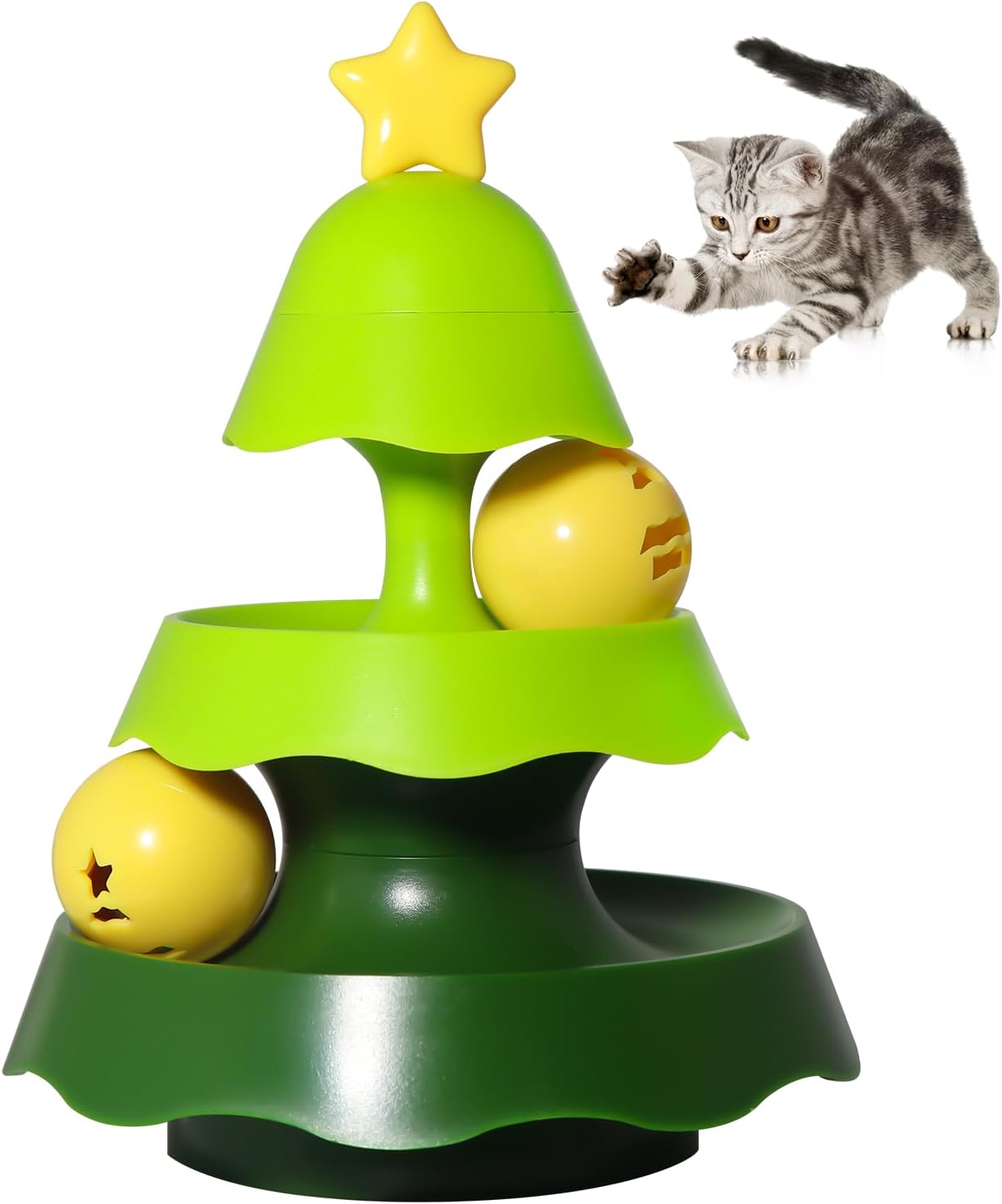 Amazon.com: SIWWBW Cat Ball Toy, Cat Treat Dispenser Toy with ...