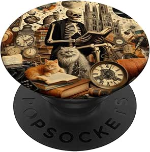Amazon.com: Librarian Gothic Book Lover Skeleton Reading Cats Bookish ...