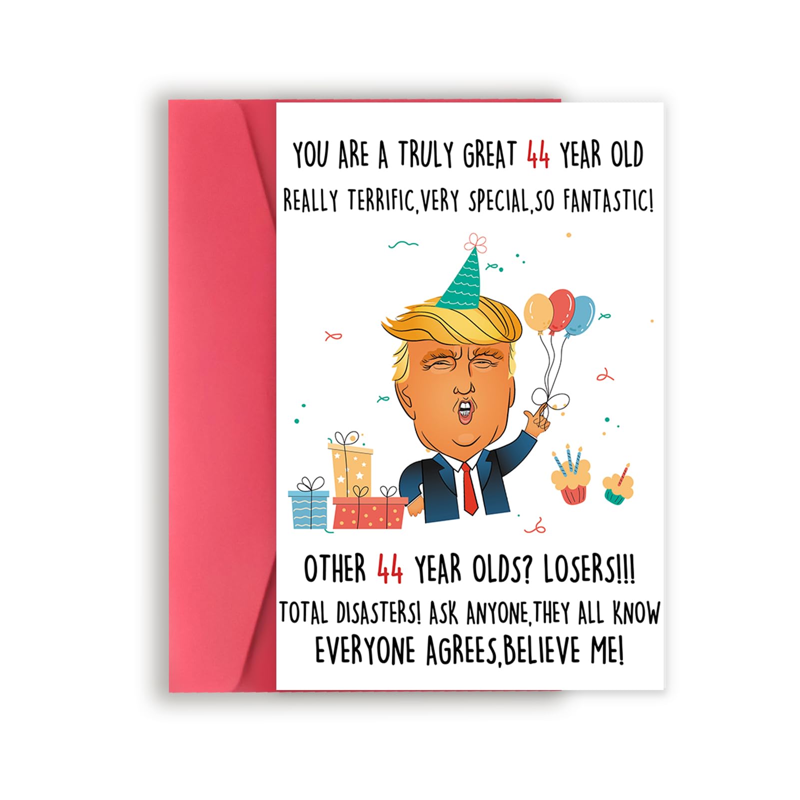 Amazon.com : Missonemi Funny Trump 44th Birthday Card, Happy 44th ...
