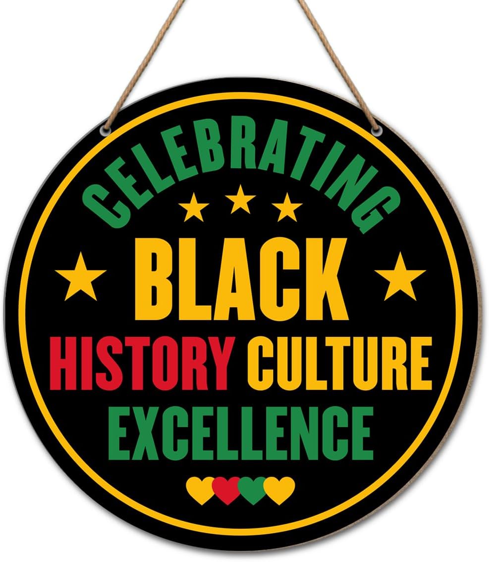 Amazon.com: Black History Month Wood Hanging Sign Home School Decor ...