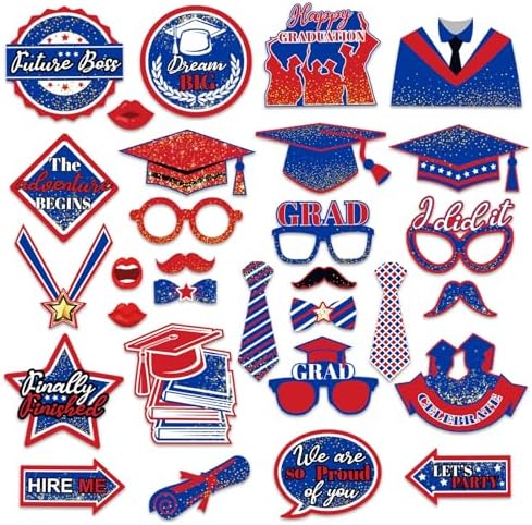 Amazon.com: JULMELON Graduation Photo Booth Props 2024 - Pack of 30 ...