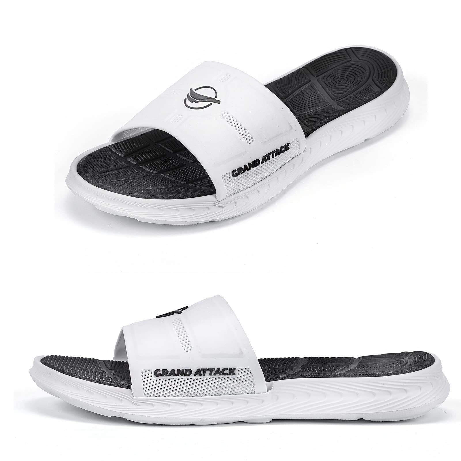 Grand Attack Mens Slides Sandals With Soft Cushion,Flatform Open Toe ...