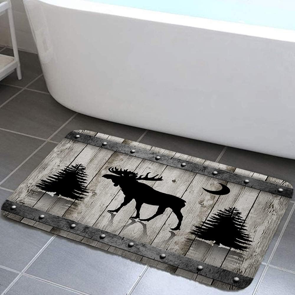 Amazon.com: NYMB Rustic Cabin Bath Rugs for Bathroom, Cute Bear Deer ...