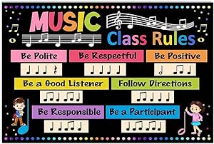 Amazon.com: Music Classroom Wall Art Music Class Rules Poster Gifts ...