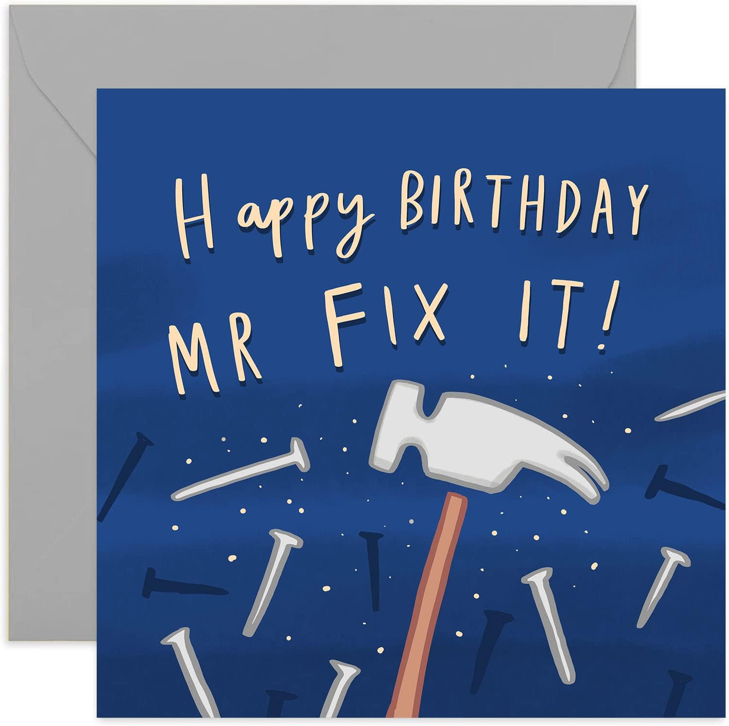 Old English Co. Fun DIY Hammer and Nails Card for Men - 'Mr Fix It ...