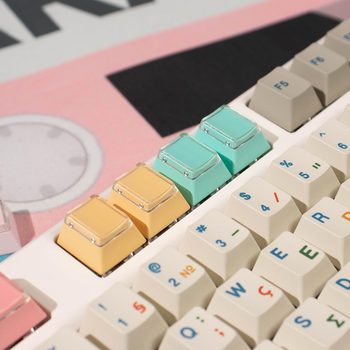 Snapklik.com : Gliging Cherry Profile PBT Keycaps Retro Blue Colors 1U ...