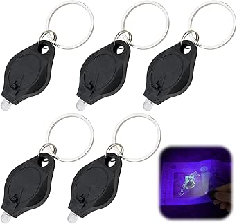 QTMMC 5 Pack Note Checker UV Detector LED Keychain Flashlight Mini Key ...