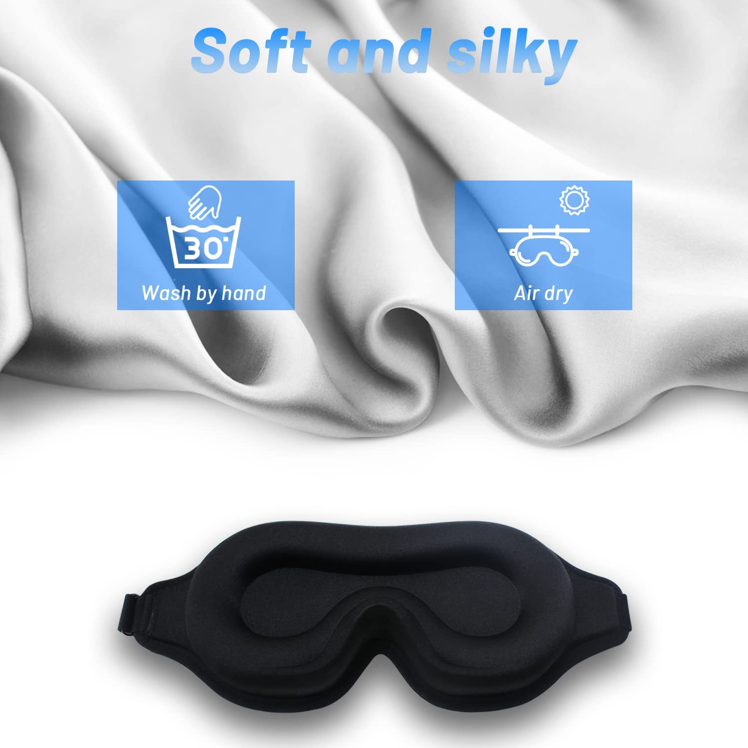 Sleep Mask for Men Women, Upgraded 3D Contoured Cup Eye mask Blindfold ...