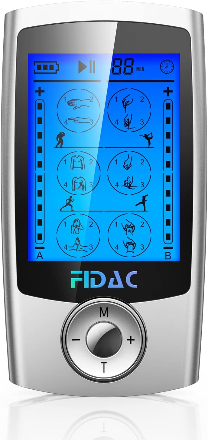 FIDAC Dual Channel TENS Machine for Pain Relief, Rechargeable Muscle ...