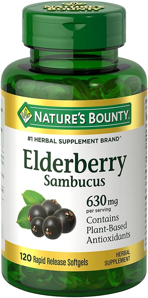 Amazon.com: Nature's Bounty Sambucus Elderberry Herbal Supplement ...
