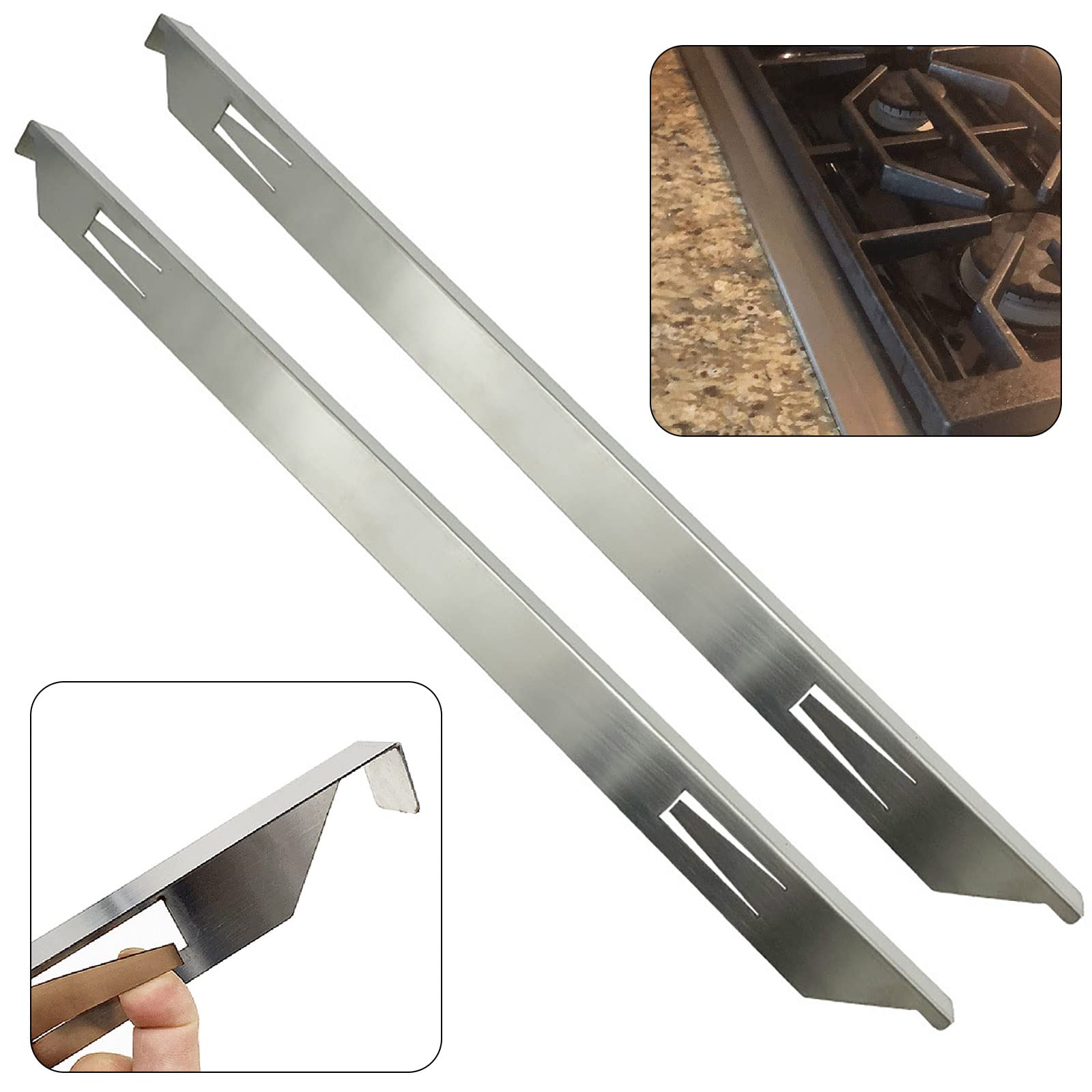 Adjustable Gap Cover 2-Pack Stainless Steel Stove Gap Covers ...