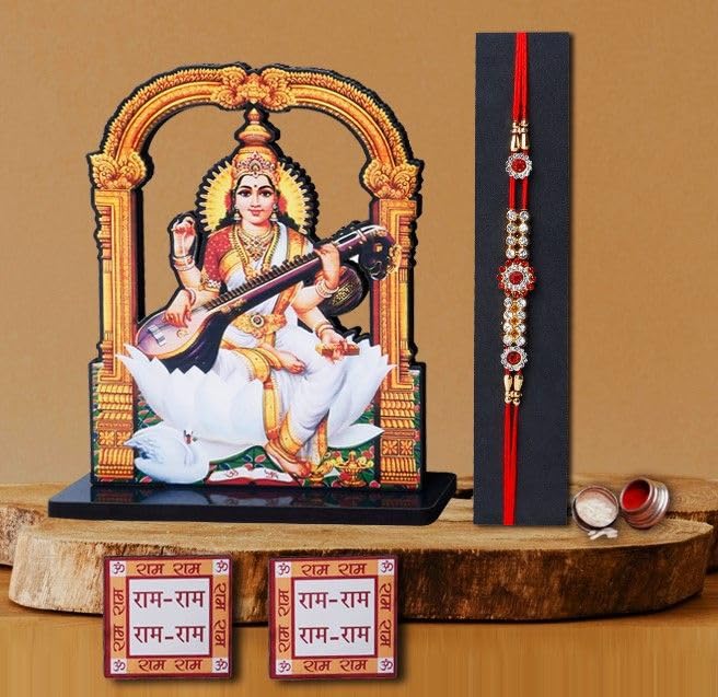 Buy EXPLEASIA Rakhi Set with Divine God Figure Table Stand and Roli ...