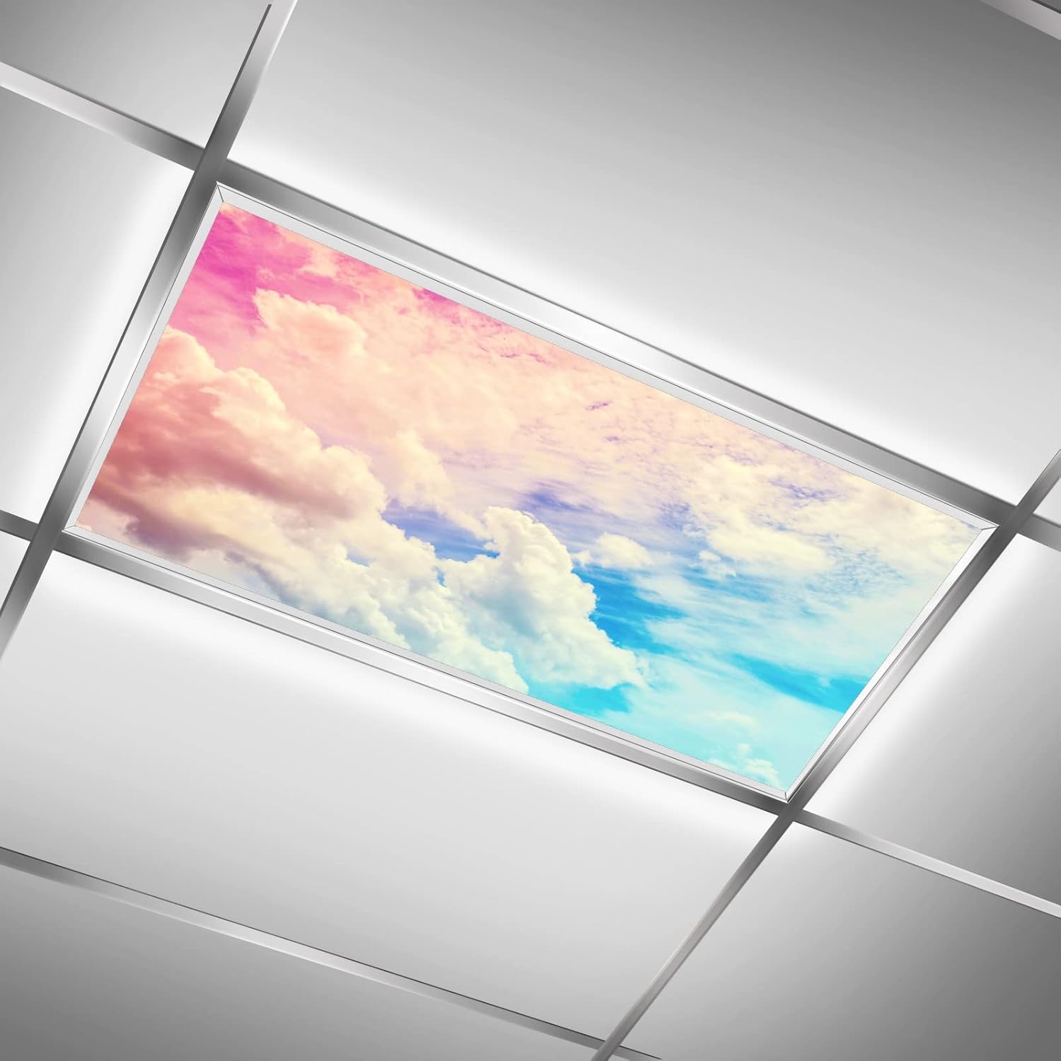 Lights Fluorescent Light Covers for Classroom Office Pink Sky Cloud LED ...