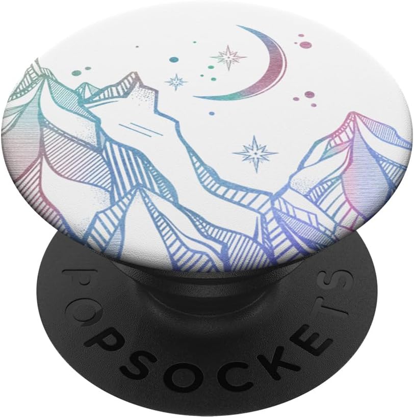 Amazon.com: Mountain Moon and Stars Rainbow Teal Pink by Nature Magick ...