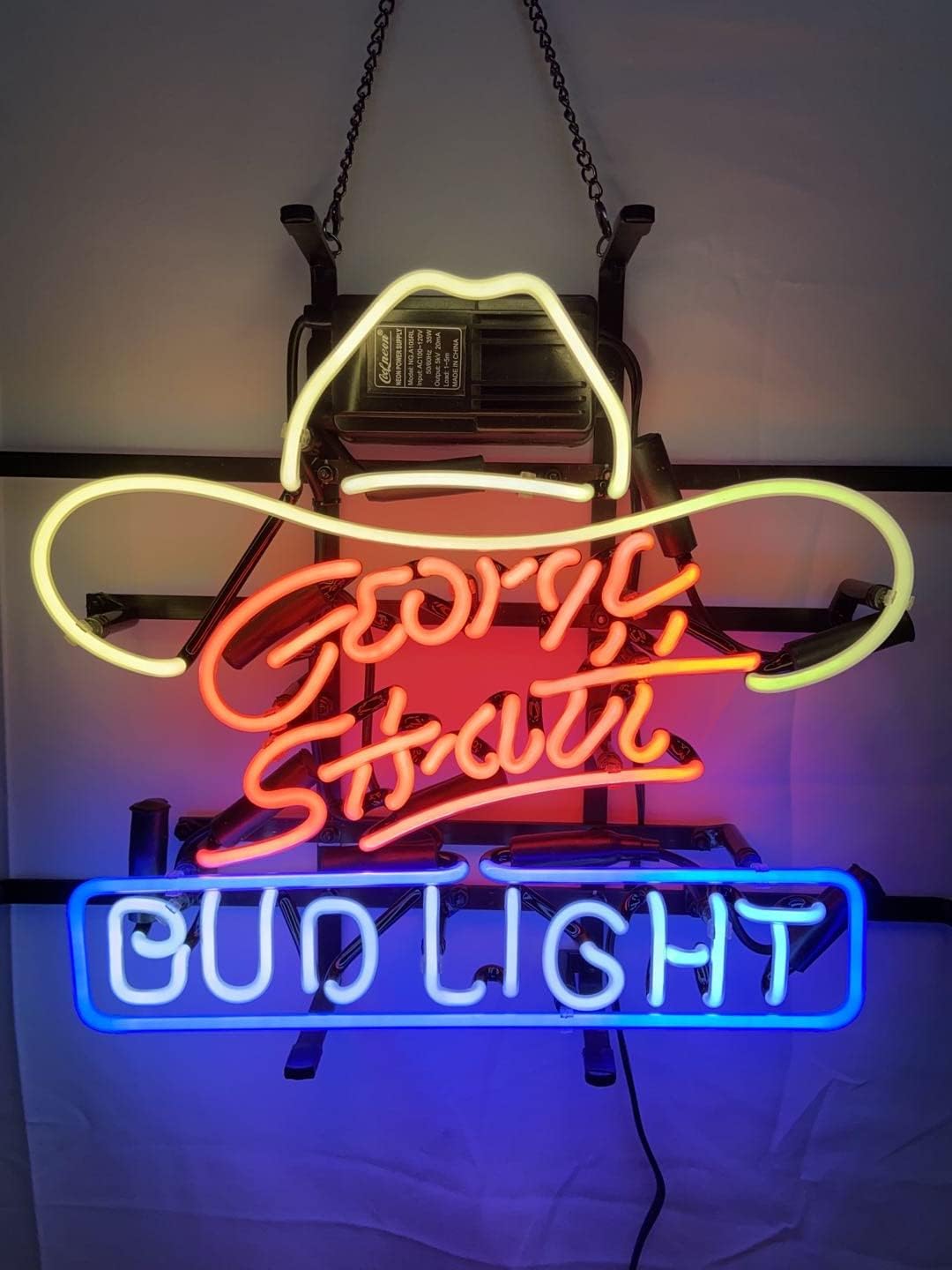 Amazon.com: Neon Signs Georges Man Cave Strait Handmade Glass Beer Bar ...