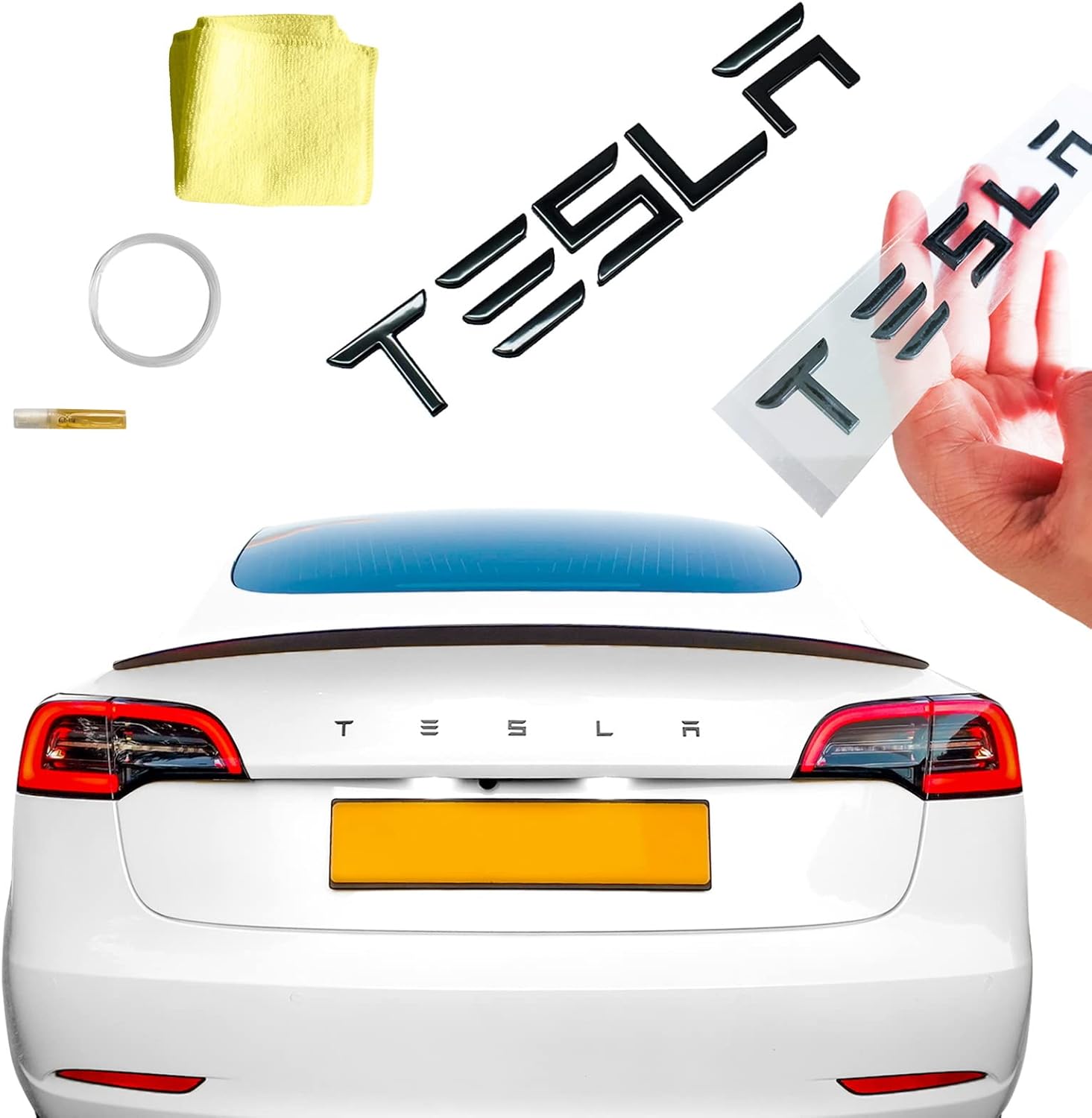 Rear Boot/Trunk TESLA Emblem Full Kit - 3D TESLA Letters - Suitable For ...