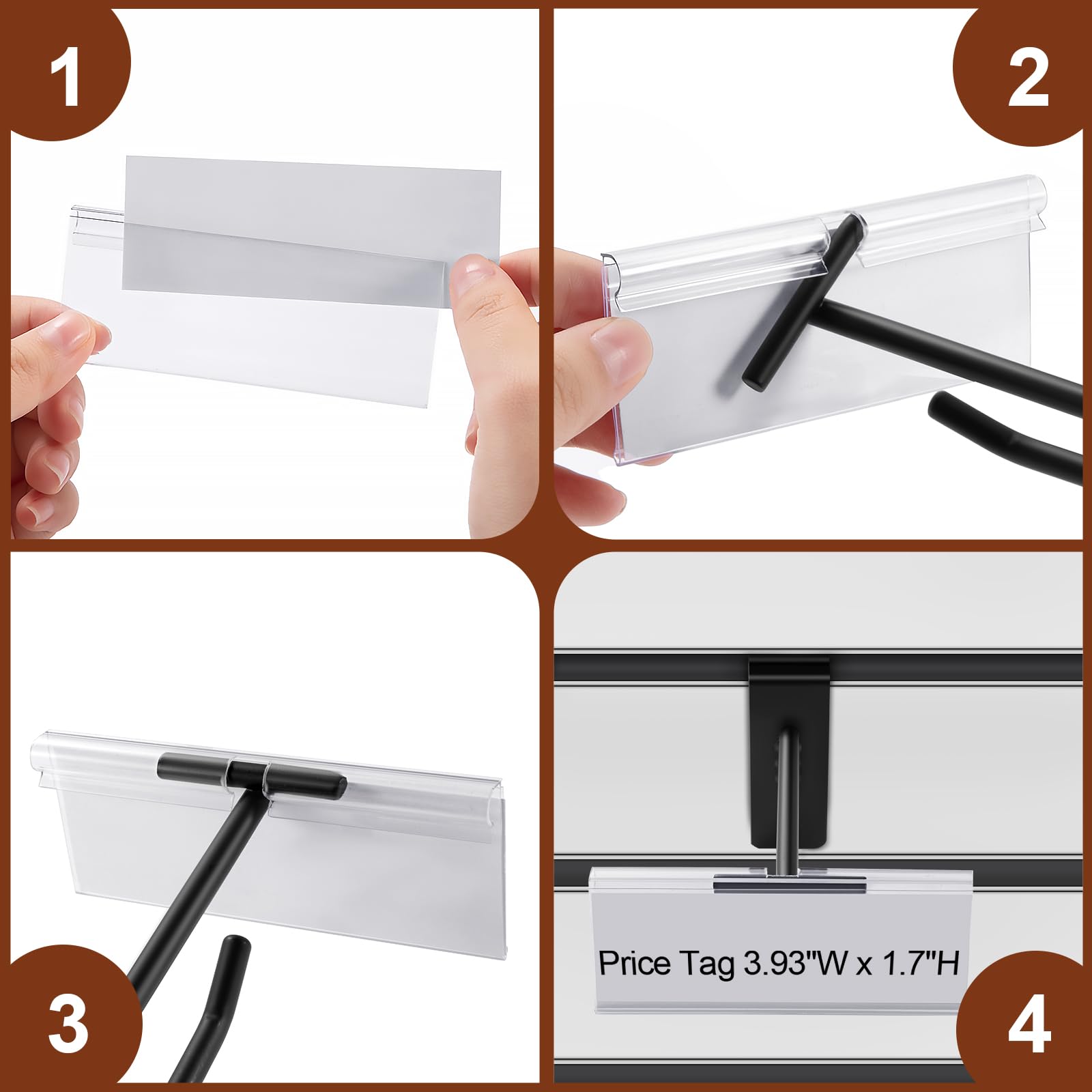 Snapklik.com : Polmart Heavy Duty Black Slatwall Panel Double-Bar Hooks ...