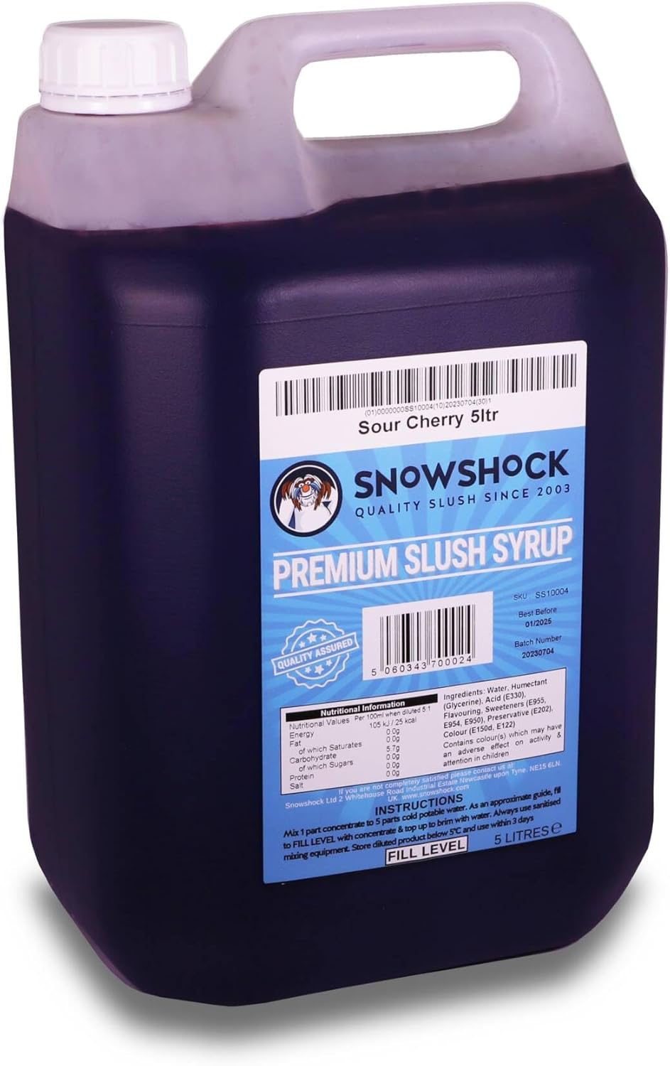 SnowShock 5ltr Slush Syrup - Concentrate Dilute for Ice/Slushy Machine ...