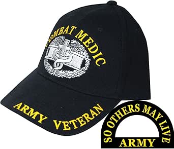 Eagle Emblems Mens Combat Medic Embroidered Ball Cap Adjustable Black ...