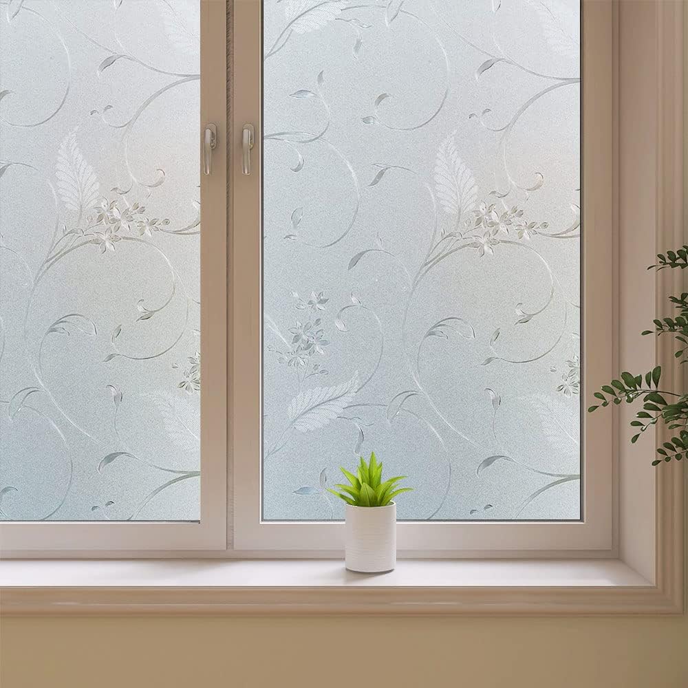 Amazon.com: Frosted Privacy Glass Window Film, Vinyl Decorative Window ...