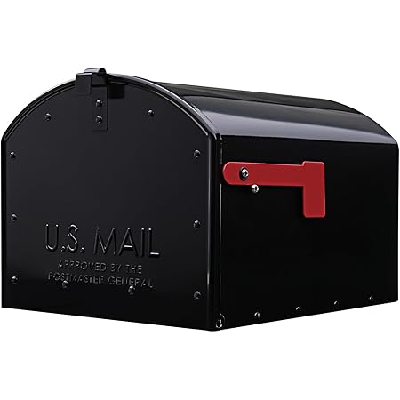 Amazon.com: SoB Extra-Large Black Galvanized Steel Post-Mount Mailbox ...