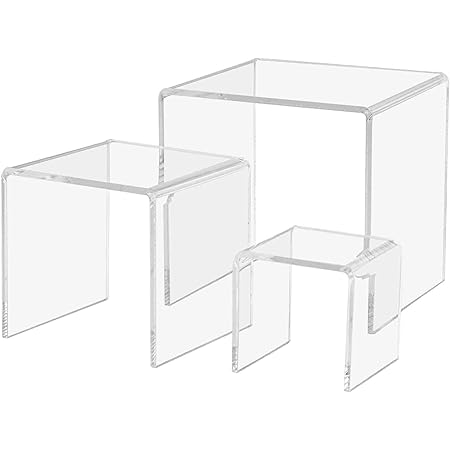 Amazon.com: Clear Acrylic Riser Set of 3 (3-Inch, 4-Inch, 5-Inch ...