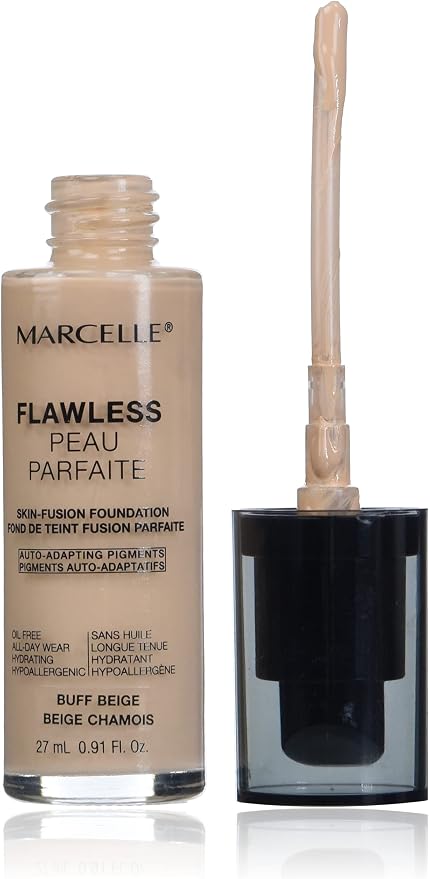 Marcelle Flawless Foundation, Buff Beige, Hypoallergenic and Fragrance ...