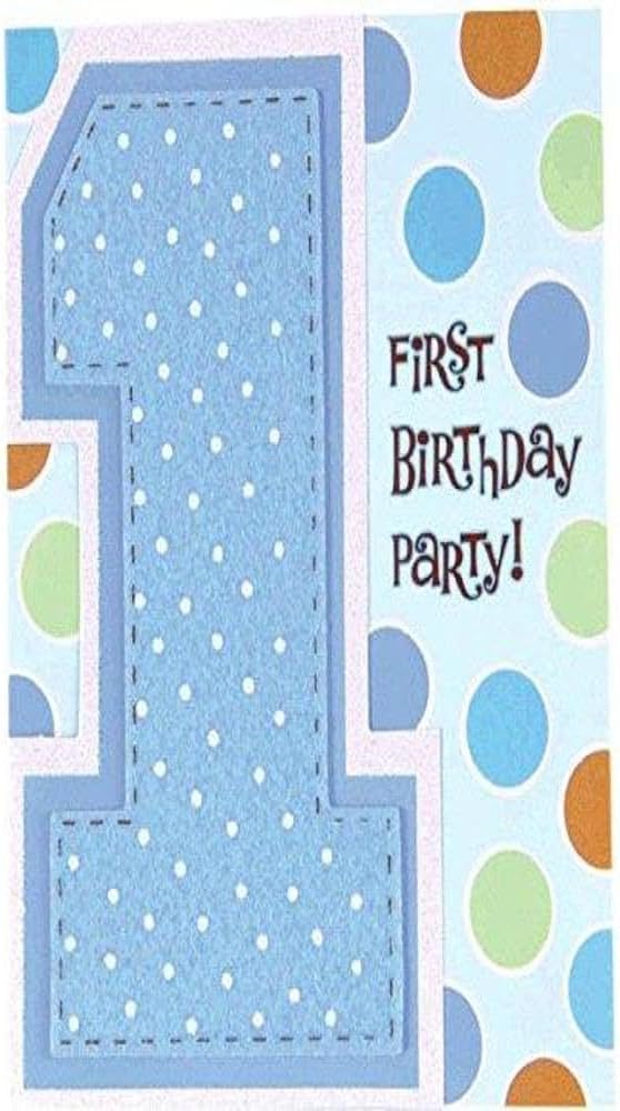 Amazon.com: Amscan One Today Boy Large Novelty Party Invitation Card (8 ...