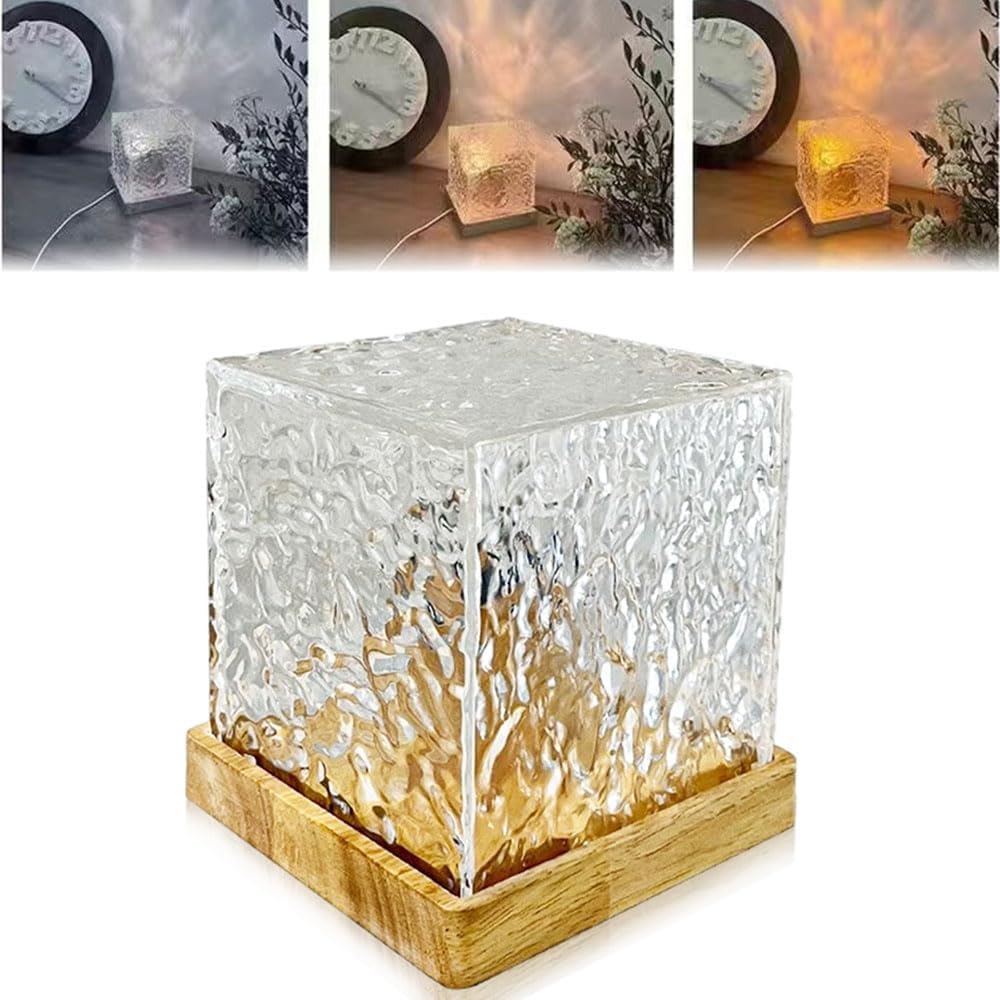 Northern Lights Lamp, Luminate Cube Lamp Water Wave Dynamic Projection ...