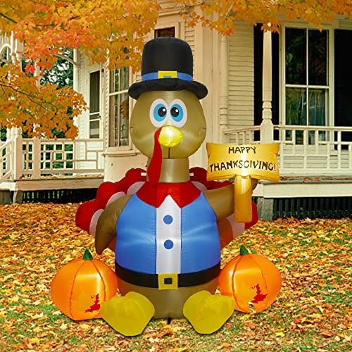 Amazon.com: FUNPENY Thanksgiving Decoration Inflatable Turkey, 6FT ...