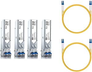 Amazon.com: 4 Pack 1G Single Mode SFP LC Module with 2 Pack 1m OS2 LC ...