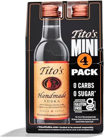 Amazon.com: Tito's Handmade Vodka, 50ml (4 Pack) : Grocery & Gourmet Food