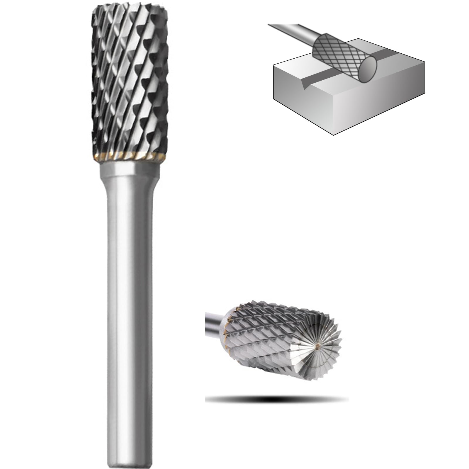 TUAKIMCE Carbide Die Grinder Bits, 6x10mm High Speed Tungsten Double ...