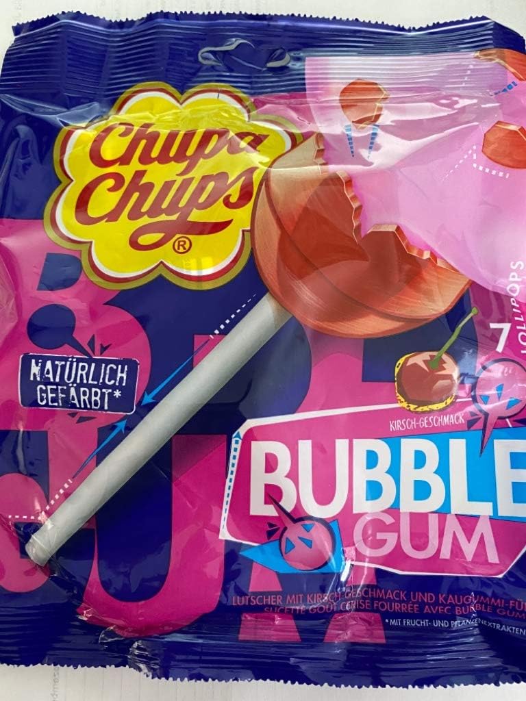 Sucettes Chupa Chups Bubble gum à la cerise 126gr x 3 : Amazon.fr: Epicerie