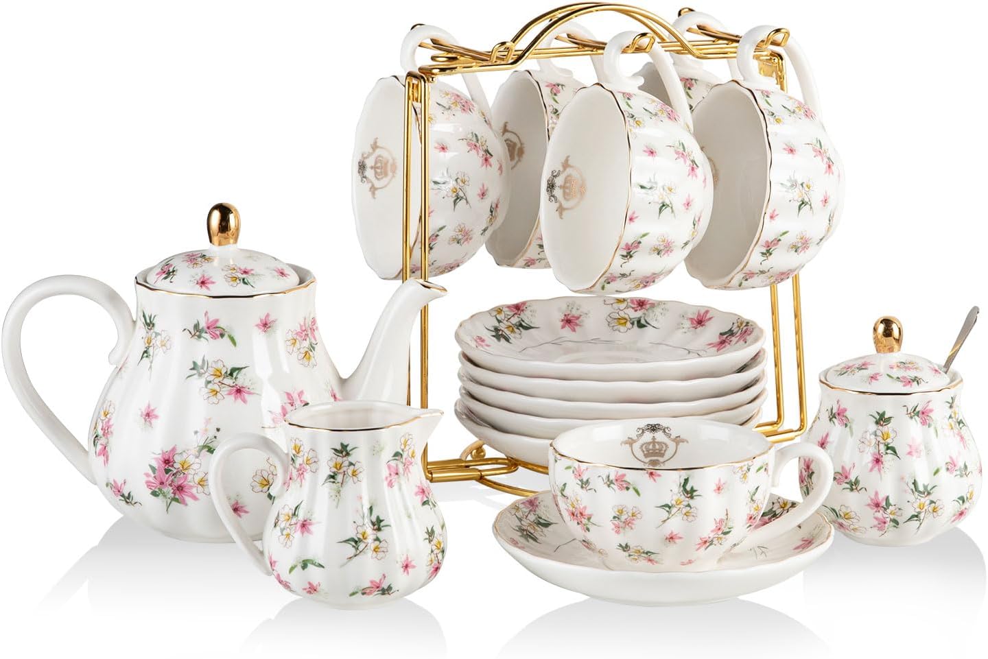 Amazon.com | Porcelain Tea Sets British Royal Series, 8 OZ Cups ...